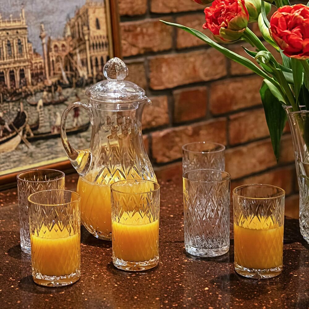 Хрустальные стаканы для воды сока напитков 250 мл. набор 6 шт. Неман 5107-900/300