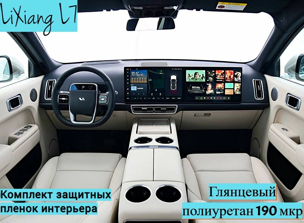 LiХiang L7. Комплект защитных глянцевых пленок интерьера салона LiХiang L7. Глянцевый полиуретан 190 мкр