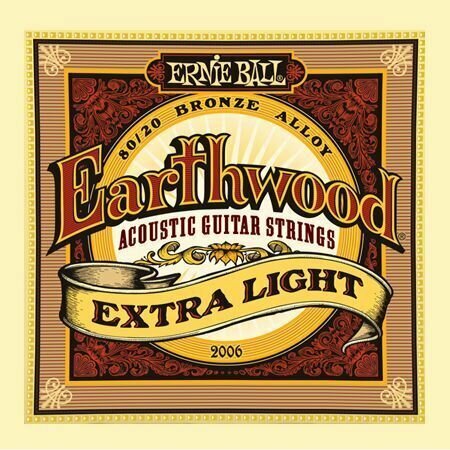 Ernie Ball Earthwood Extra Light - Комплект струн для акустической гитары, бронза, 10-50