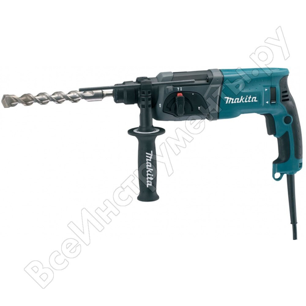Перфоратор Makita HR2470x15 с мощностью 780 Вт, частотой ударов до 4500 уд/мин и тремя режимами работы, sds-plus хвостов