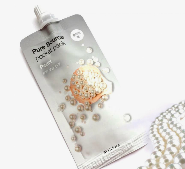 Missha Маска кремовая ночная с экстрактом жемчуга Pure Source Pocket pack Pearl, 10 мл