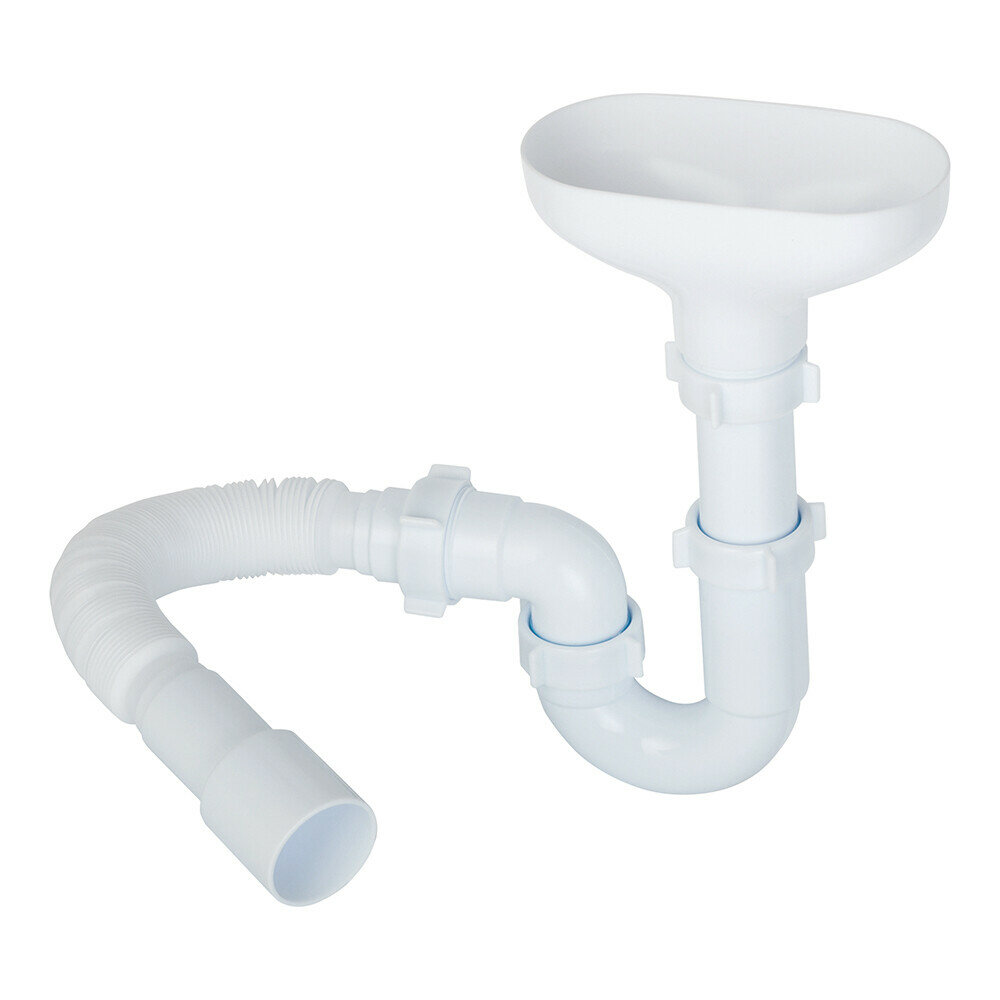 Сифон для мойки АНИ пласт 1 1/2х40 мм с выпуском d170 мм с соединением 40/50 мм с разрывом струи (DR0115)