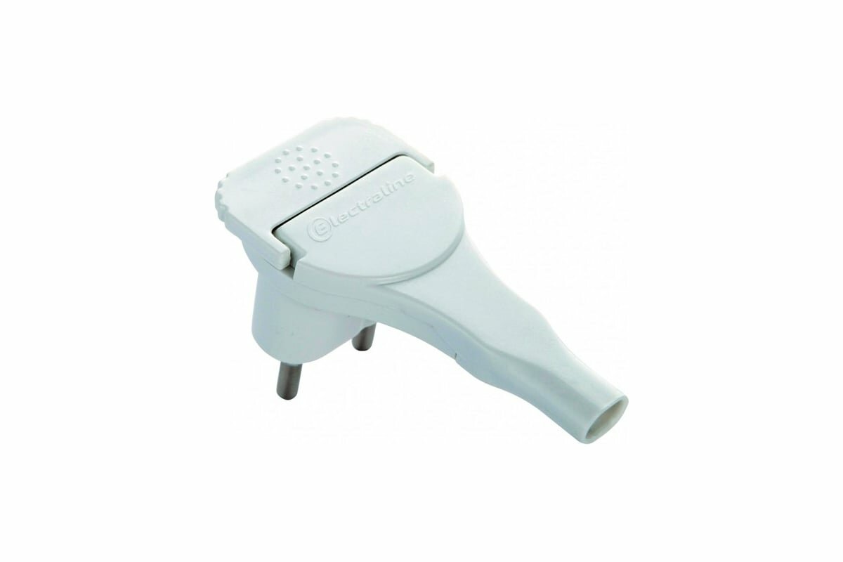 Electraline угловая вилка плоская 2.5A белая 55053 компактная конструкция