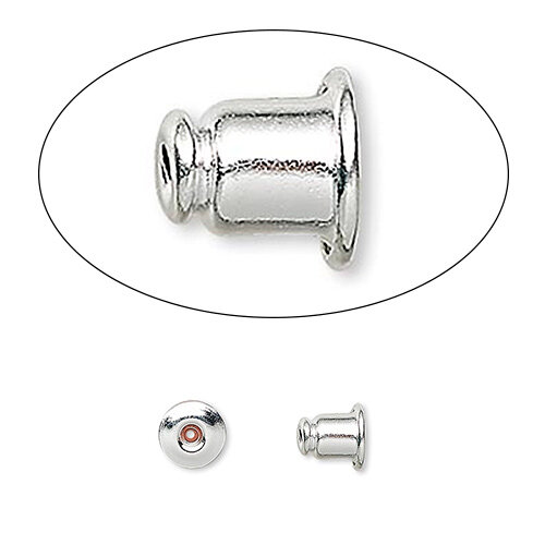 Застежки для пусет, 5.5х5мм, посеребренные, базовый материал - латунь, пара