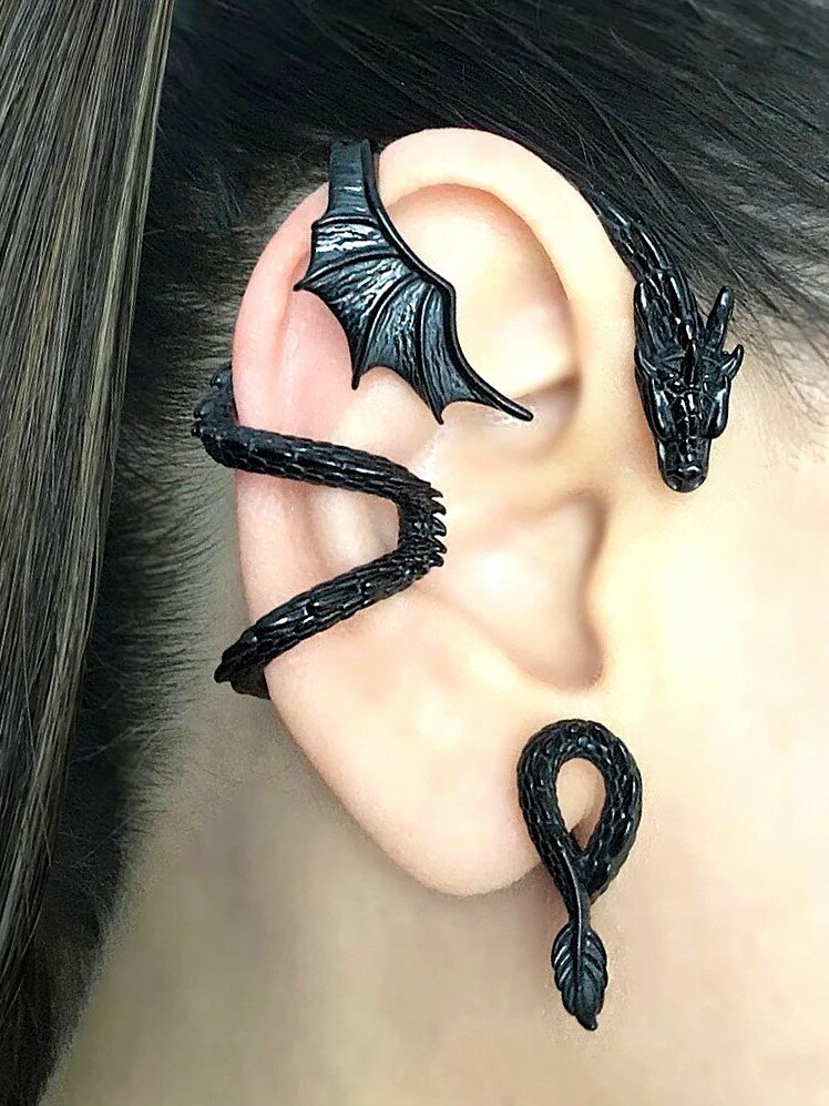 Моносерьга кафф, славянский оберег, металл