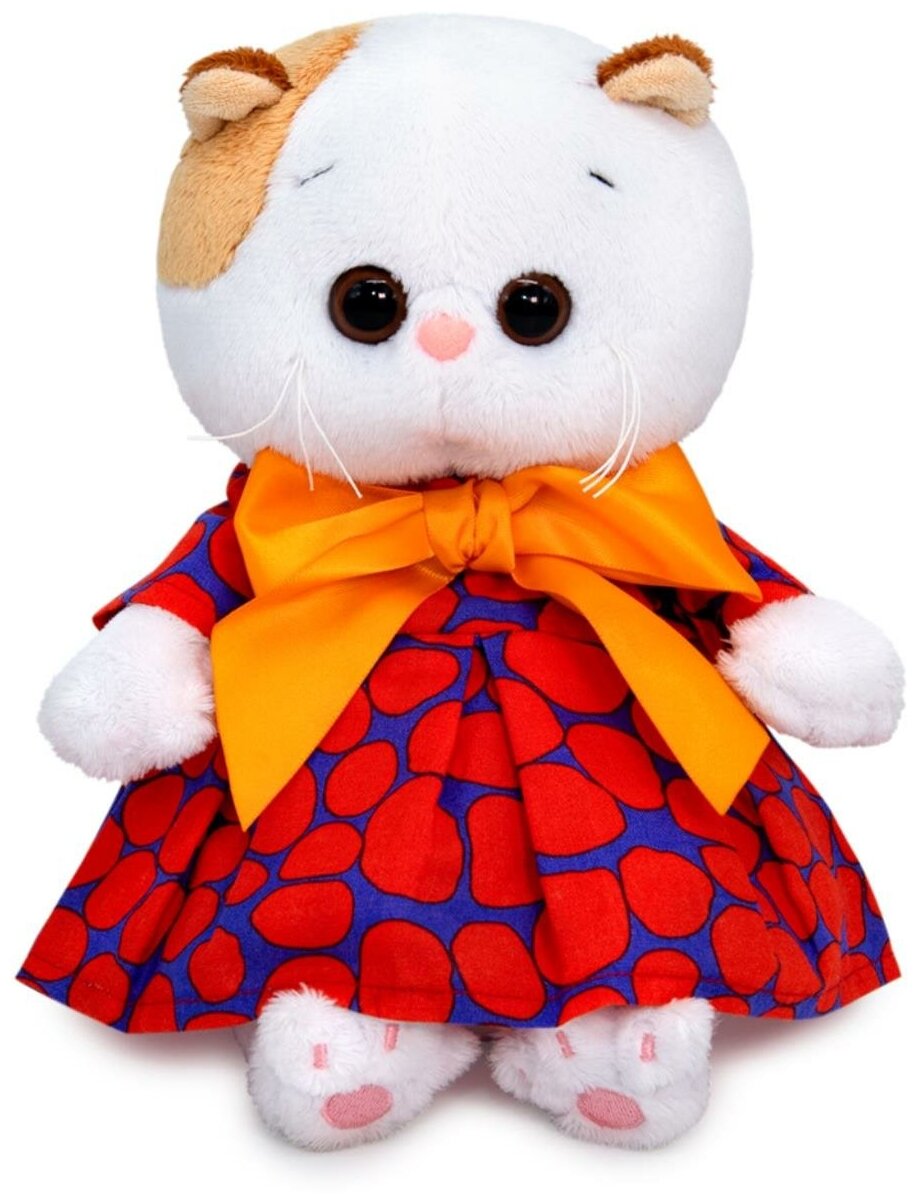 Budi Basa Мягкая Игрушка Кошечка Ли-Ли BABY в платье с оранжевым бантом (20см) (в подарочной коробке)