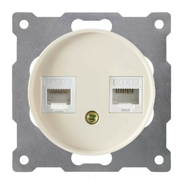 Розетка 2‑поста компьютерная RJ45 кат.5e ONEKEYELECTRO Florence бежевый