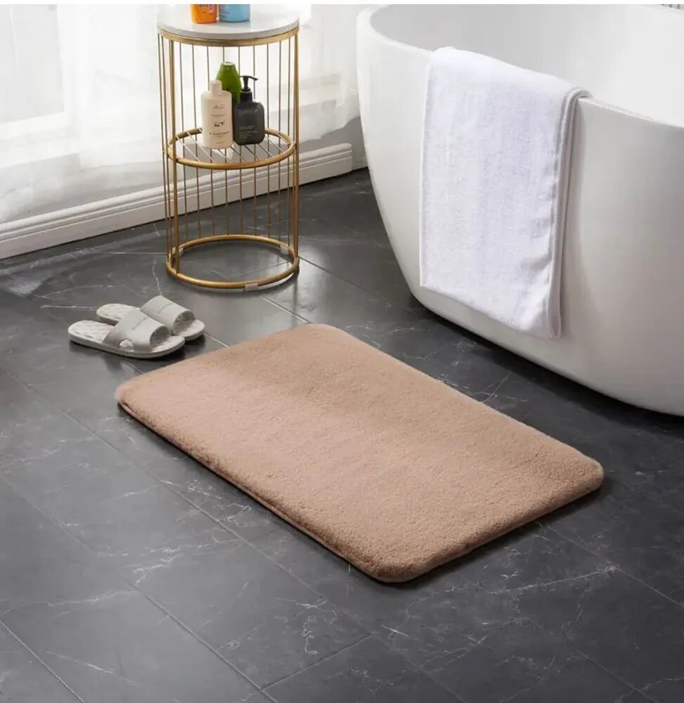 Противоскользящий коврик для ванной и туалетной комнаты 60x110 кофейный