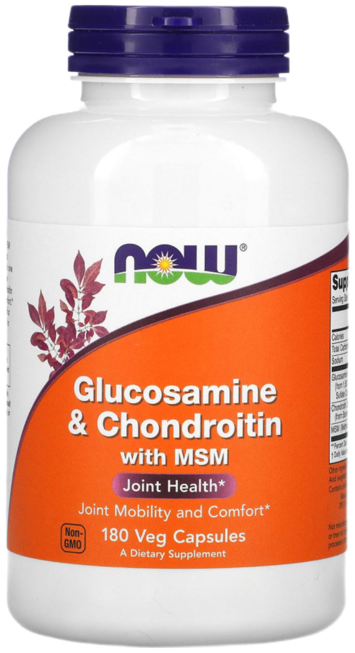 NOW Foods, глюкозамин, хондроитин и МСМ, 180 растительных капсул