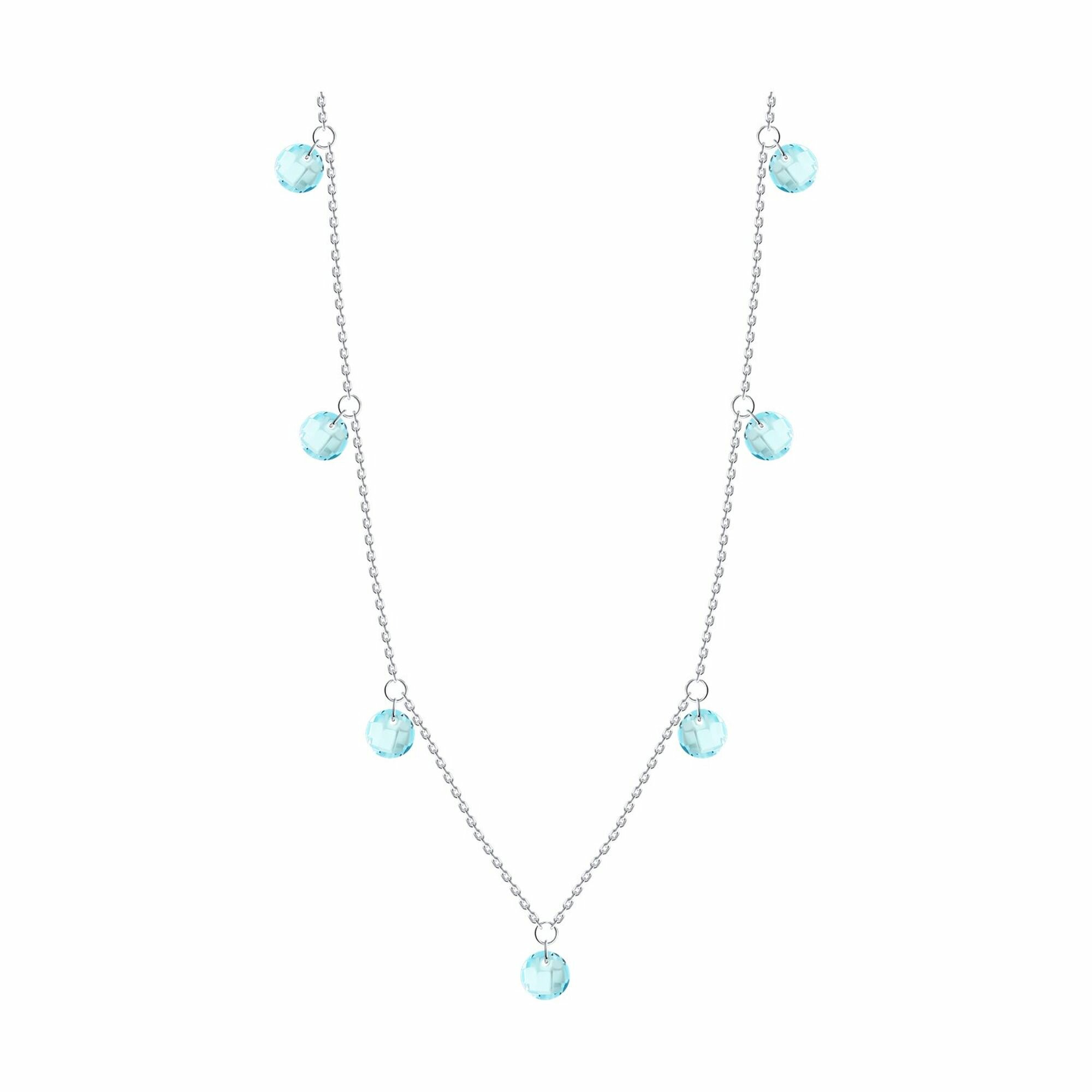 Колье, серебро, 925 проба, родирование, топаз