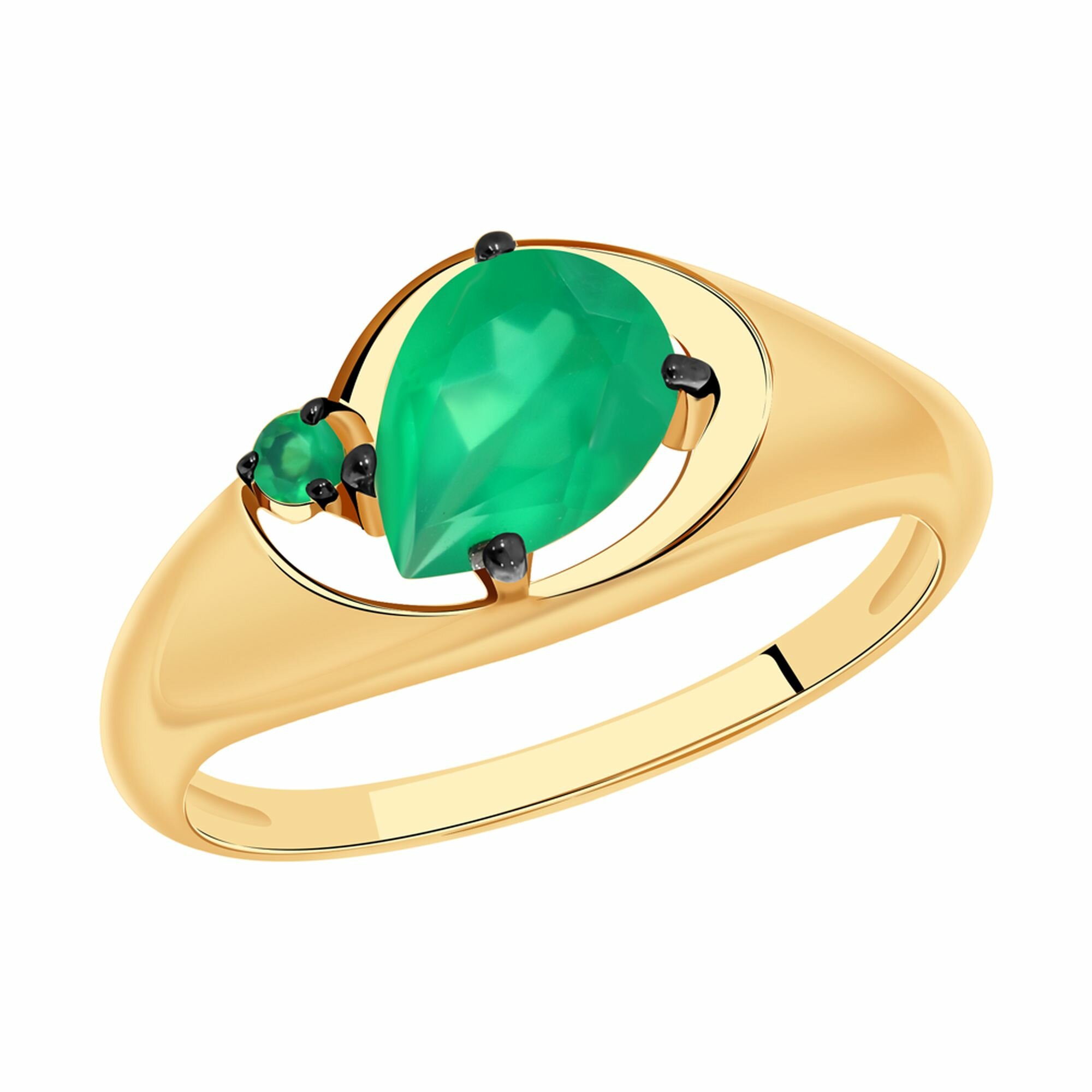 Кольцо, красное золото, 585 проба, агат