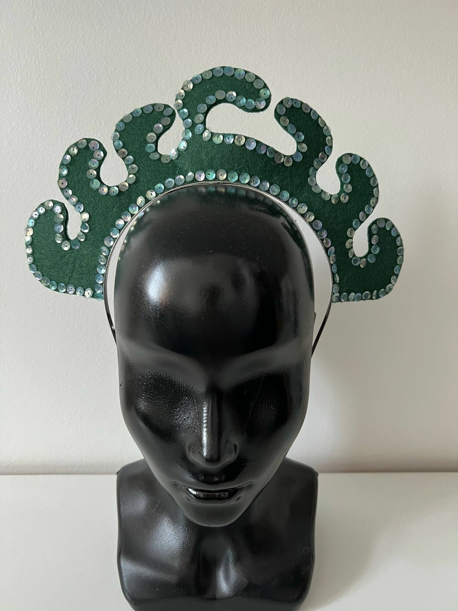 Ободок - кокошник от бренда Lala Talyshkhanova Лала Талышханова, ручная работа, зеленый