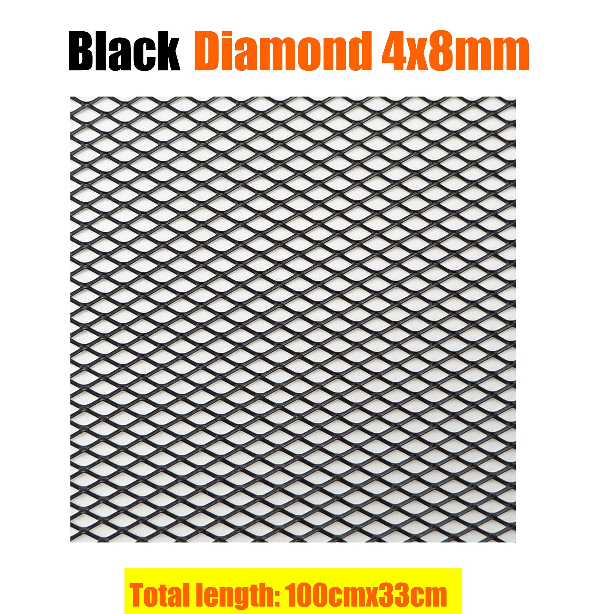 Черная сетка "Diamond" 4x8 мм, 100x33 см