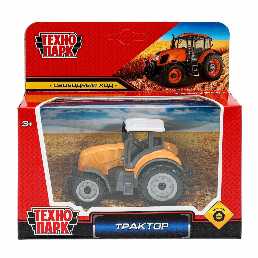 Модель металлическая Трактор, 9,5 см. своб. ход Технопарк 1848693-R