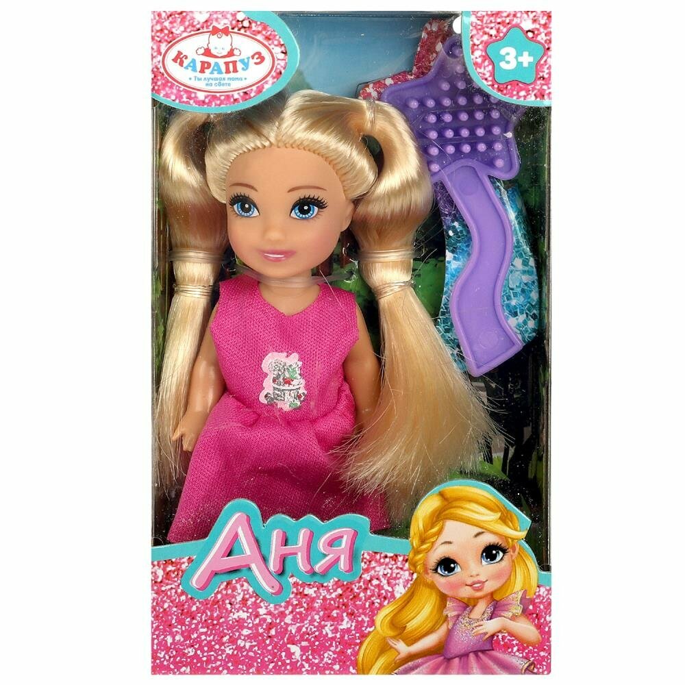 Кукла Аня, мини-игрушка, 12 см. Карапуз ANNA-BF4-BB