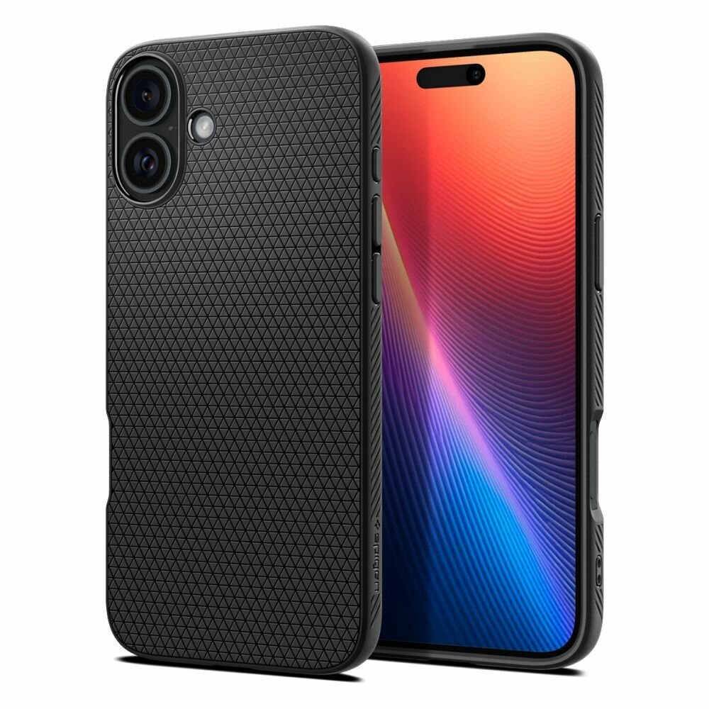 Защитный чехол Spigen Liquid Air для iPhone 16 / Айфон 16 черный ACS08194