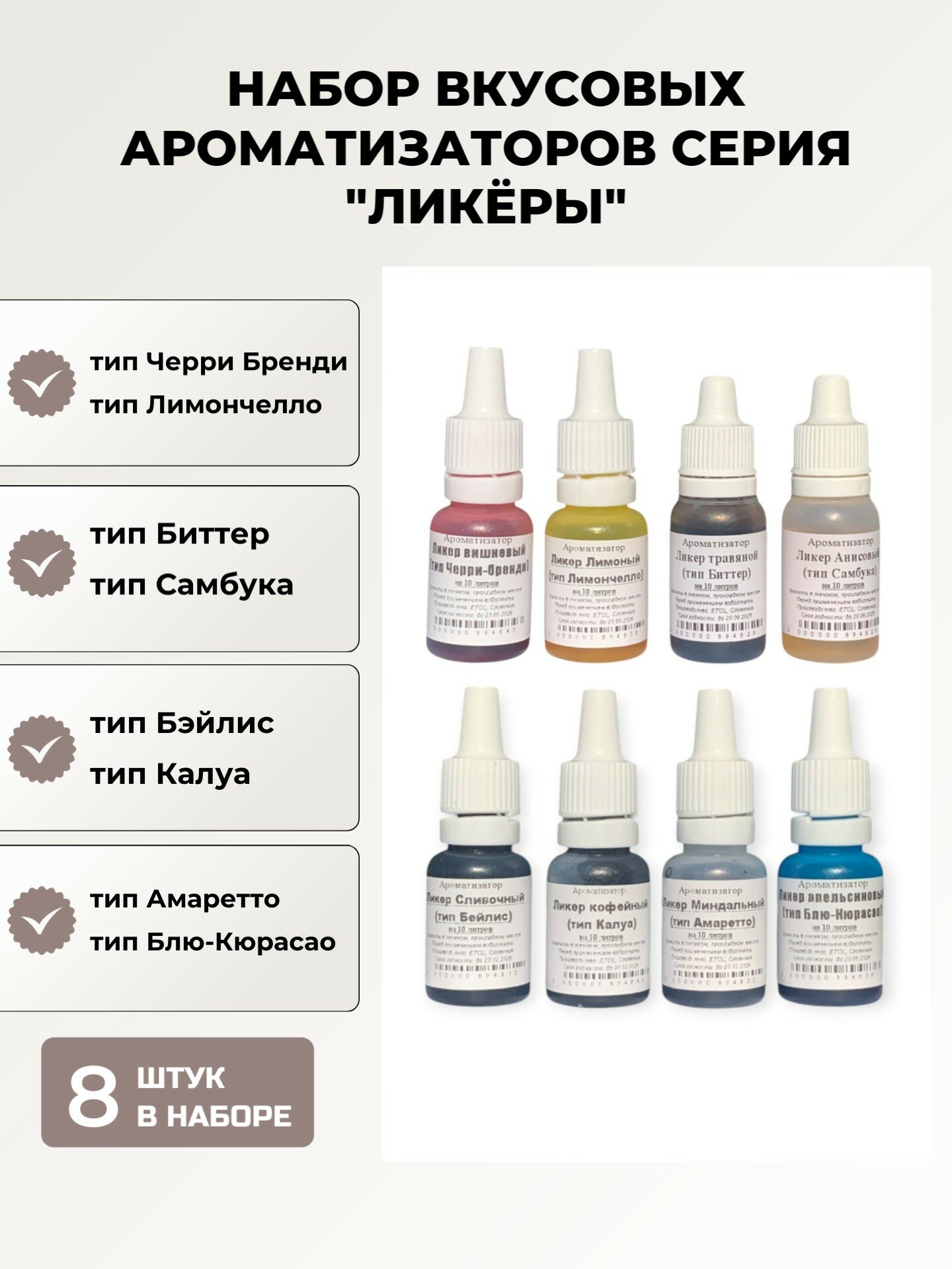 Набор ароматизаторов "Все ликеры" на 80 л