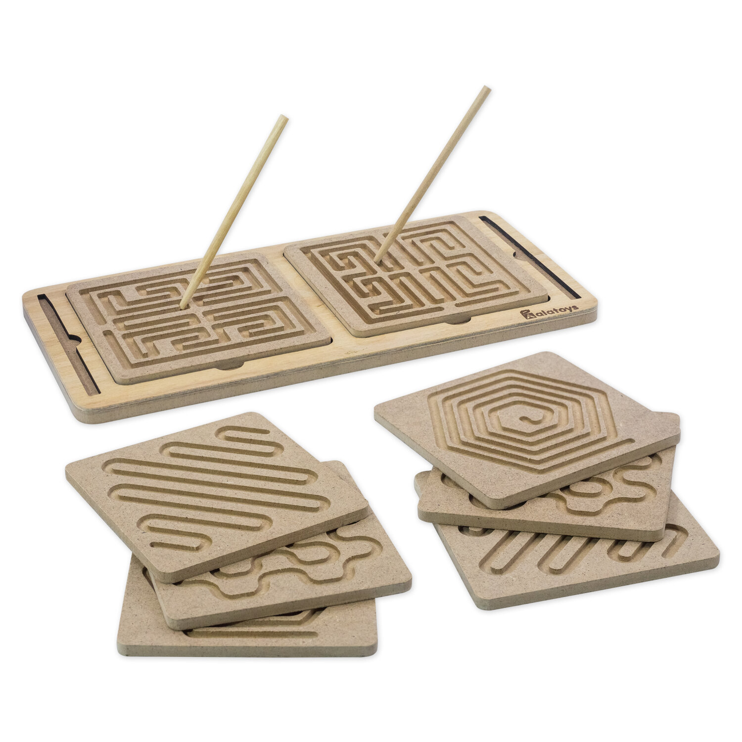 Головоломка Alatoys Межполушарные доски 8 вкладышей, 2 палочки