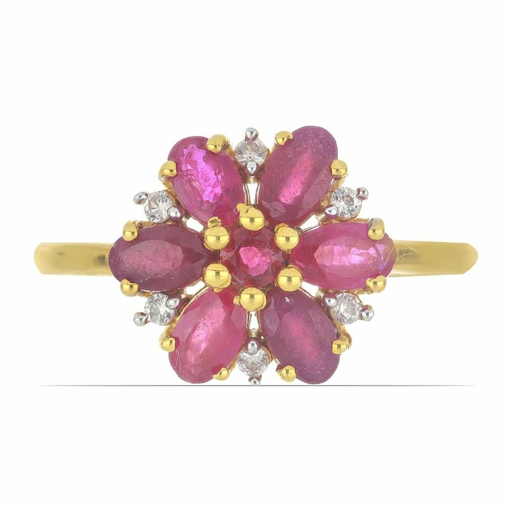 Кольцо Ювелирия, серебро, 925 проба, циркон, рубин