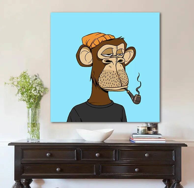 Картина обезьяны, 3 обезьяны, не вижу не слышу не говорю, 70х70 см.