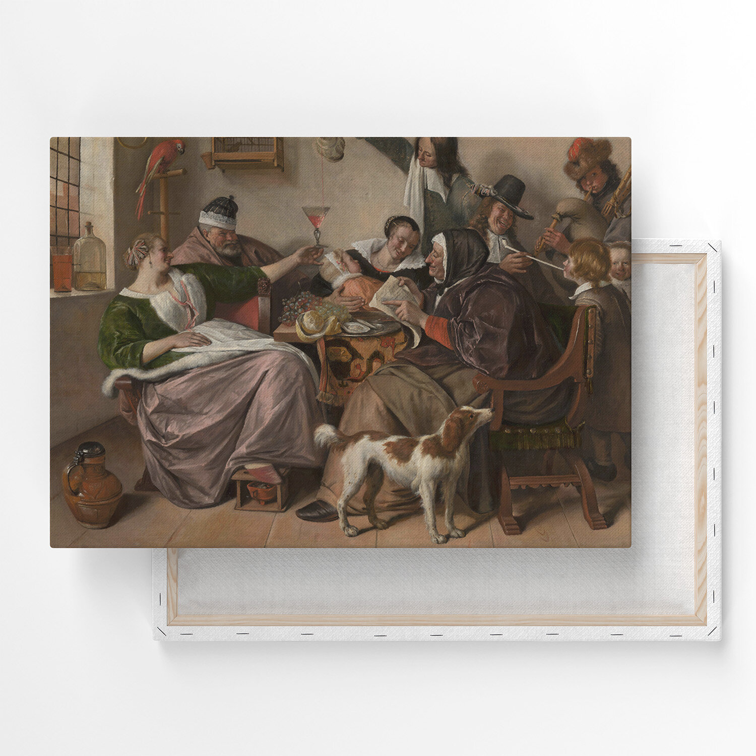 Картина на холсте, репродукция / Ян Стен - Как старые поют, так молодые трубят / Размер 30 x 40 см