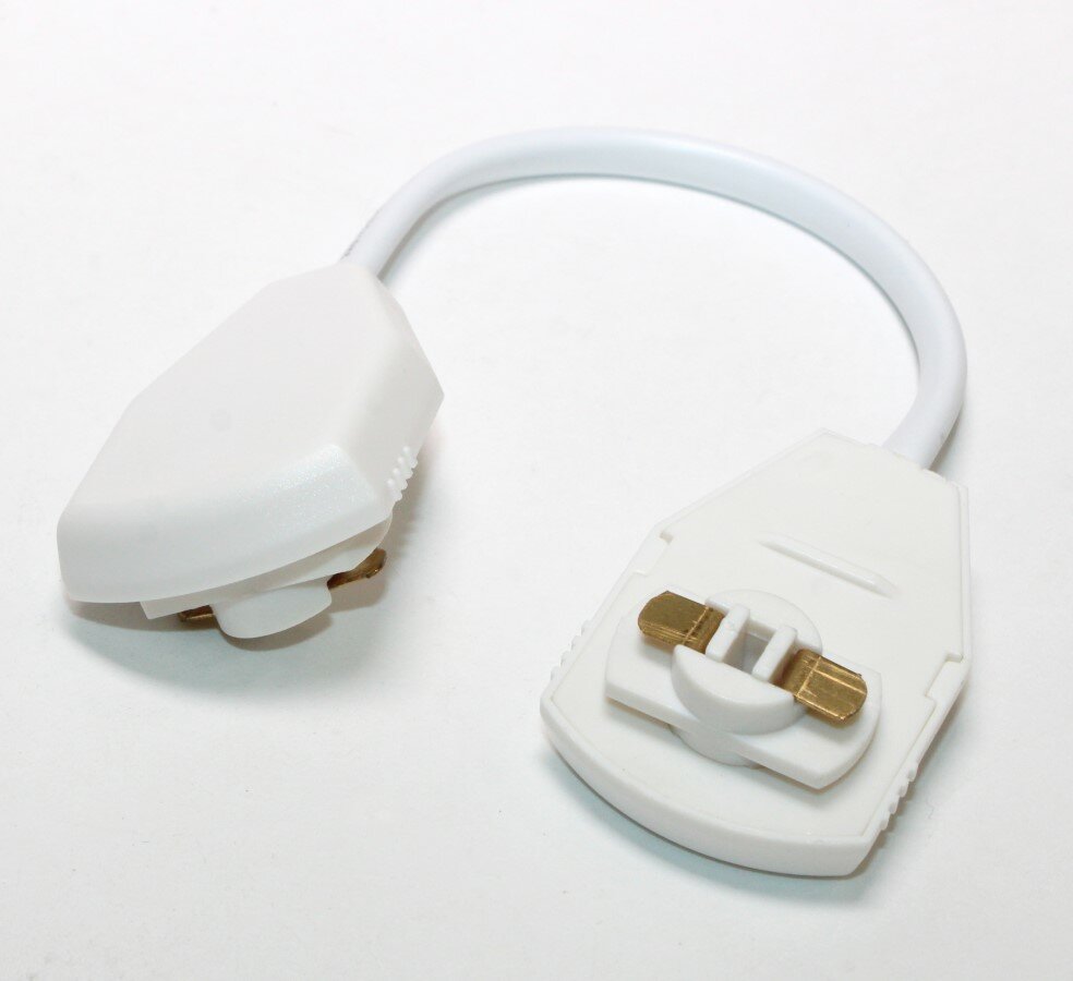 Track-F-2L-ART-SLIM-CON-White гибкий коннектор трековый, Соединитель трековый гибкий белый, EKS, Однофазный