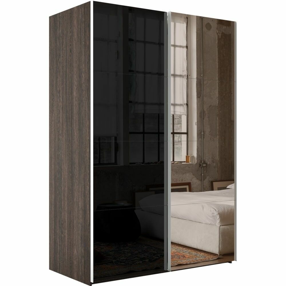 Шкаф-купе Эста 1,6, 2,2м зерк бронза/черн стекло