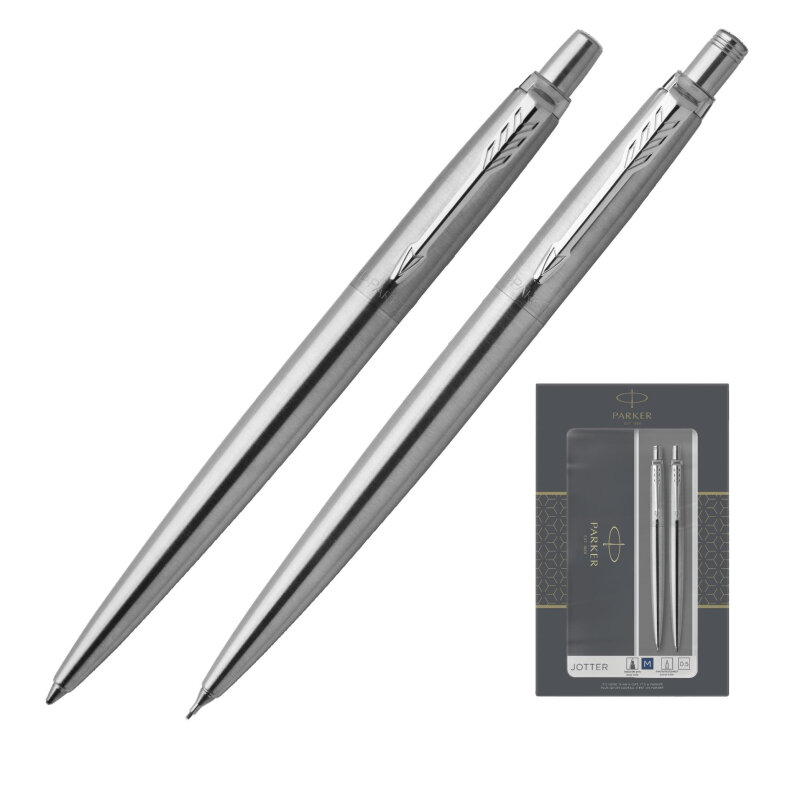 Набор пишущих принадл. PARKER Jotter Stainless Steel шар. ручка+карандаш