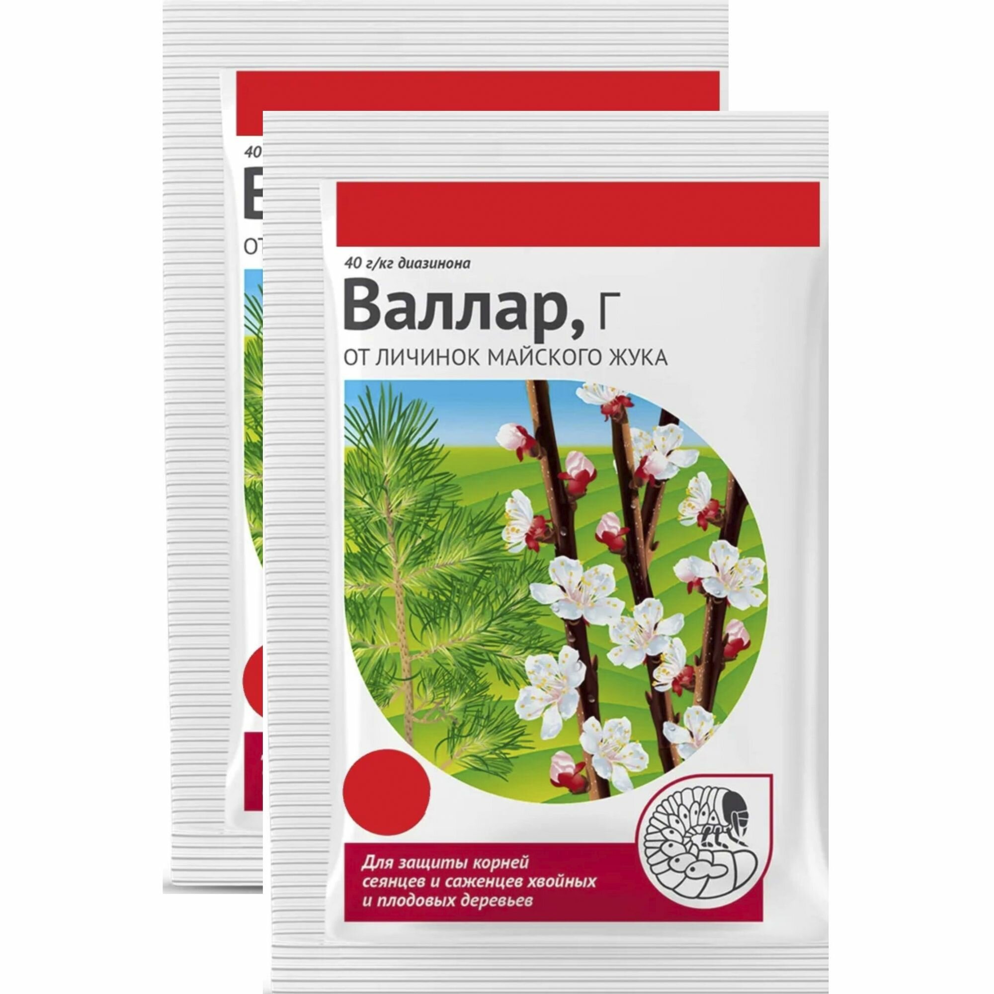 Средство от садовых вредителей "Валлар" 100 г, концентрат против личинок майского жука, хруща, проволочника и прочих насекомых