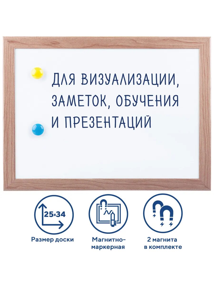 Доска магнитно-маркерная А4 25х34 см