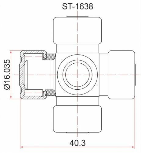 Крестовина рулевого кардана 16*38 universal ty very many Sat ST1638
