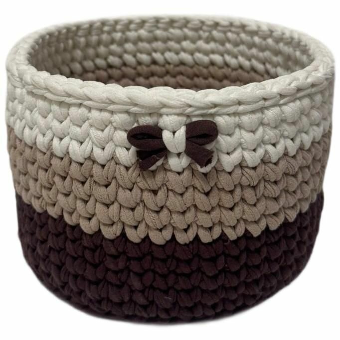 Корзинка "Ручная работа", интерьерная, трикотажная, 14x14x11 см
