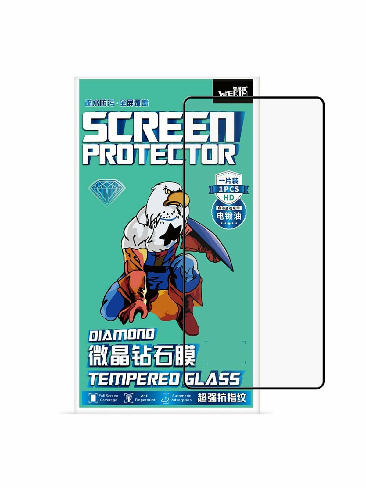 Защитное стекло WEKIM, для iPhone 15 Pro, 6.1", 3D, антибликовое, прозрачное