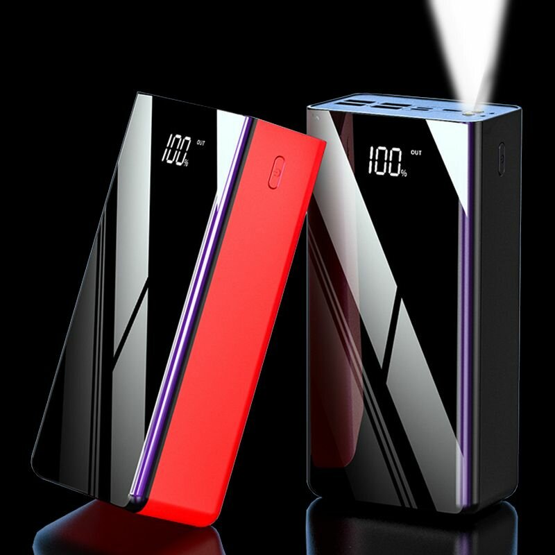 50000 mAh Портативный мобильный источник питания большой емкости, быстрая зарядка, светодиодный дисплей, семь портов USB, фонари для кемпинга