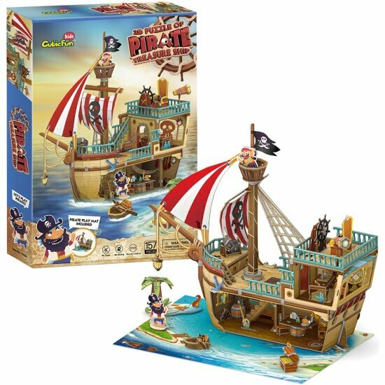 Пазл 3D Cubicfun Пиратский корабль, 157 деталей