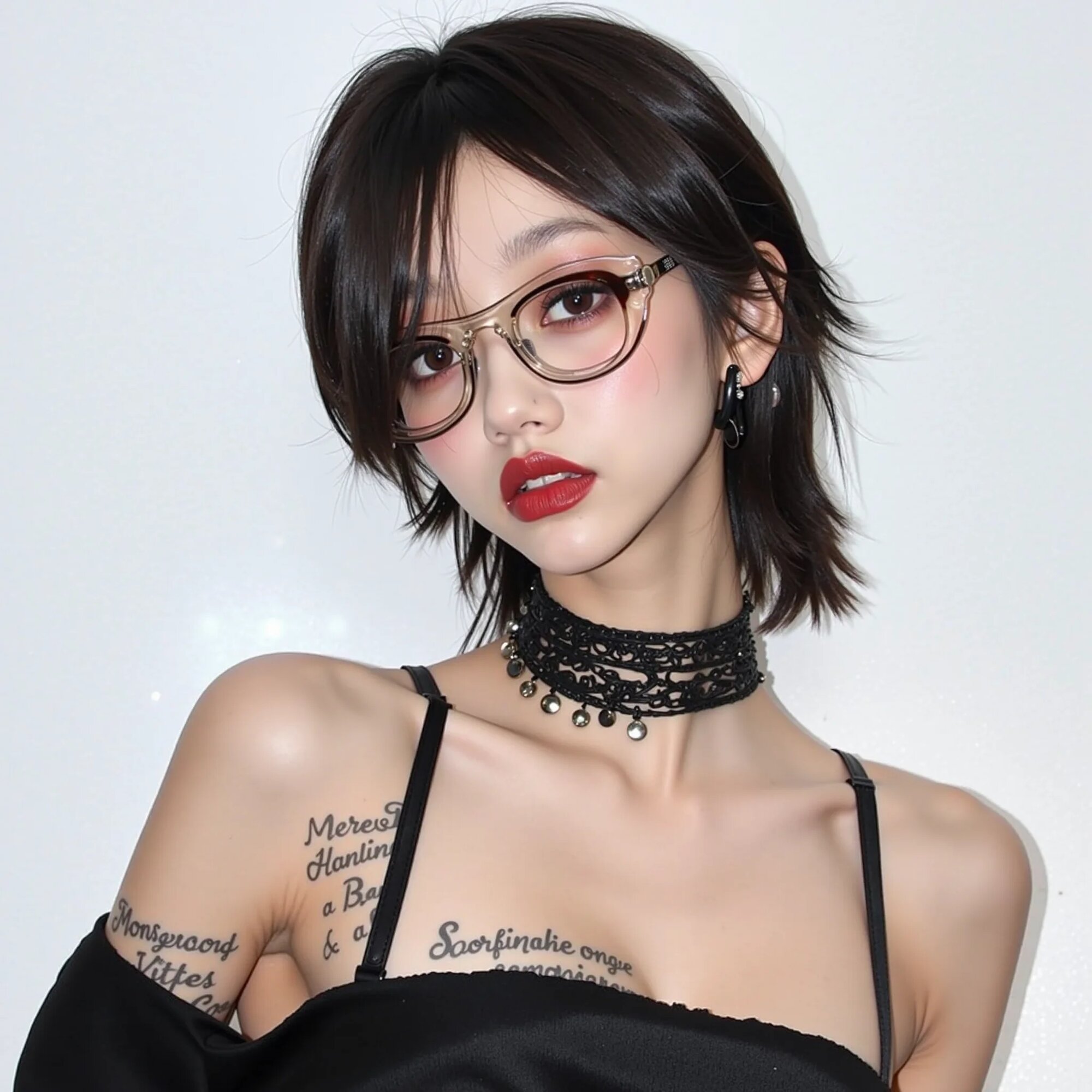 Короткая черная синтетическая парик JONRENAU