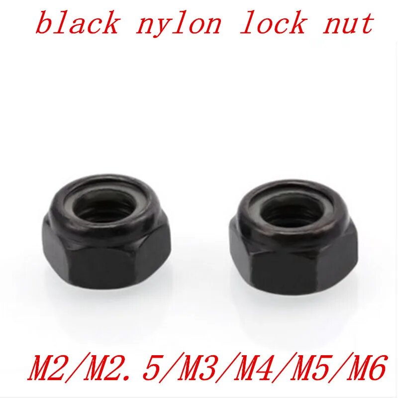 Стопорные гайки DIN985 М2-М12 из углеродистой стали M3 50pcs, black zinc