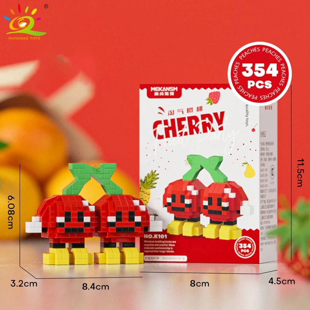 Конструктор HUIQIBAO Cherry, 354 детали, красный