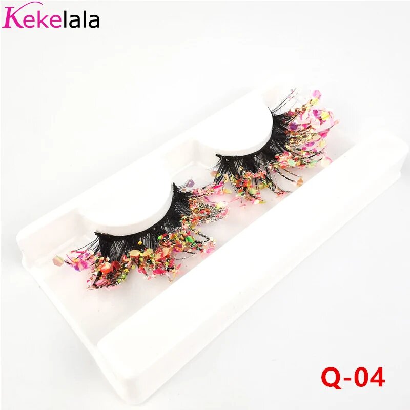 Блестящие цветные накладные ресницы kekelala 1 пара Q04 lashes