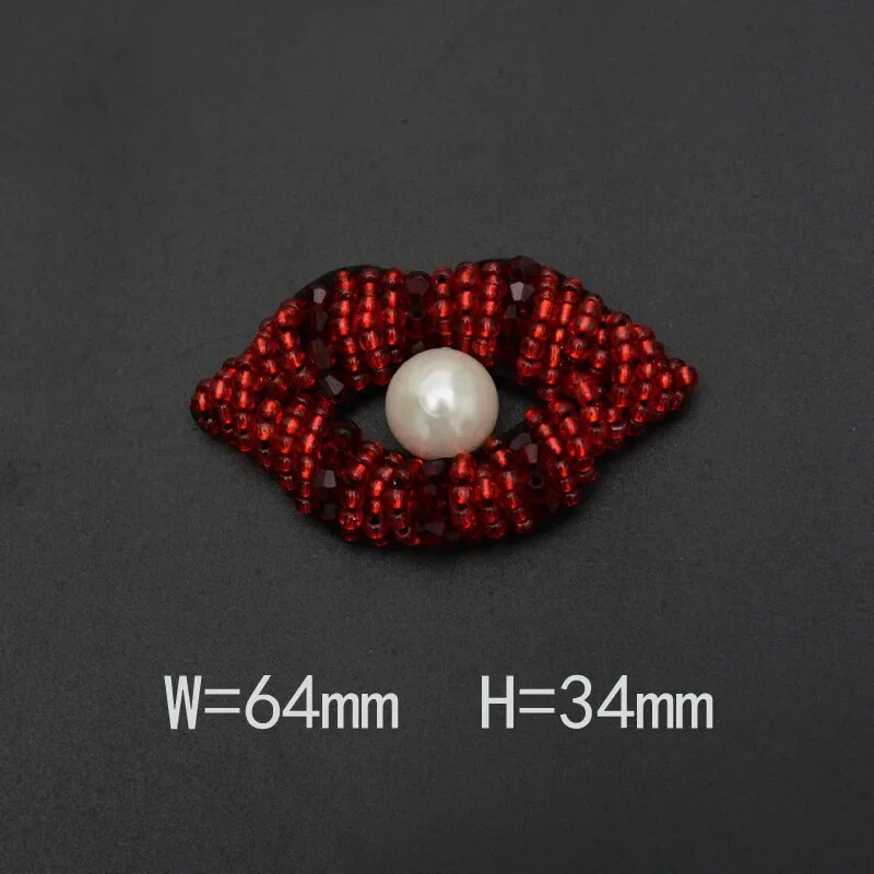 Бисерные глазные патчи с кристаллами Красный, TH198-E205