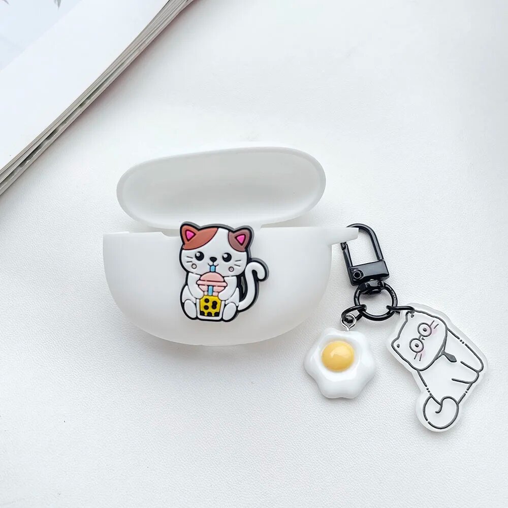 Силиконовый чехол Cute Cat для Realme Buds T110