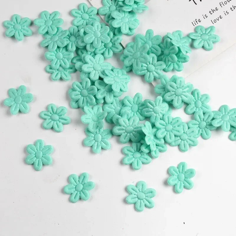 Войлочные цветы для волос, light green, 5 pack, 100 шт.