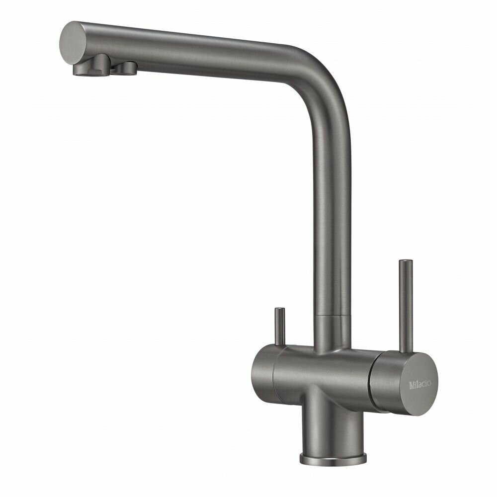 Смеситель для кухни MILACIO Ultra 558 (MCU.558. GM) сталь воронёная