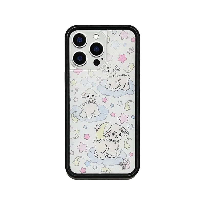 Чехол для iPhone 16 Plus Белый, милый кот на облаках