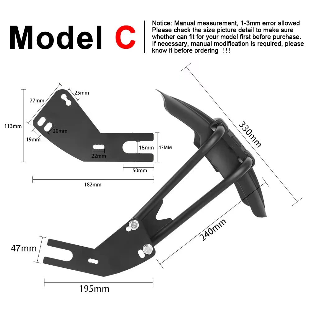 Мотоциклетное заднее крыло, брызговик для Yamaha MT07 Tracer 7, универсальные брызговики для Model C