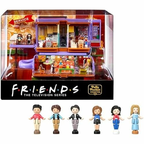 Коробка друзей Polly Pocket кофейная кружка Central Perk, 6 главных героев, 9 аксессуаров, 3 локации друзей, премиальная демонстрационная упаковка, для коллекционеров от 14 лет, HKV74