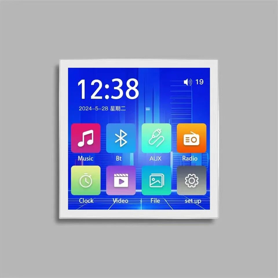 Настенный усилитель 4" с сенсорным экраном, белый, 2x25w