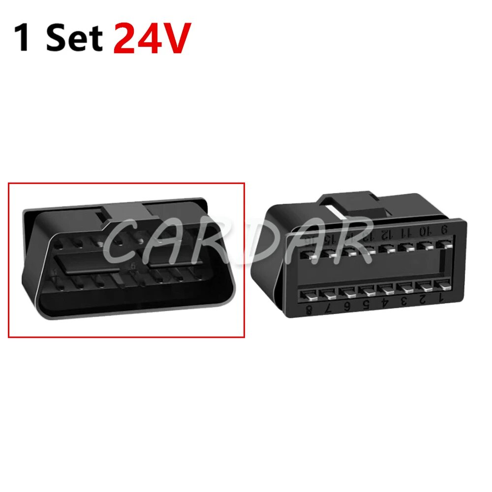 16-контактный OBD2 разъем 24V, автомобильный штекер