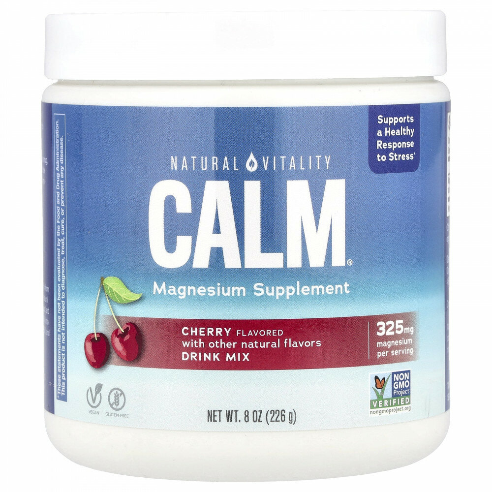Natural Vitality, CALM®, смесь для расслабляющего напитка, со вкусом вишни, 227 г (8 унций)