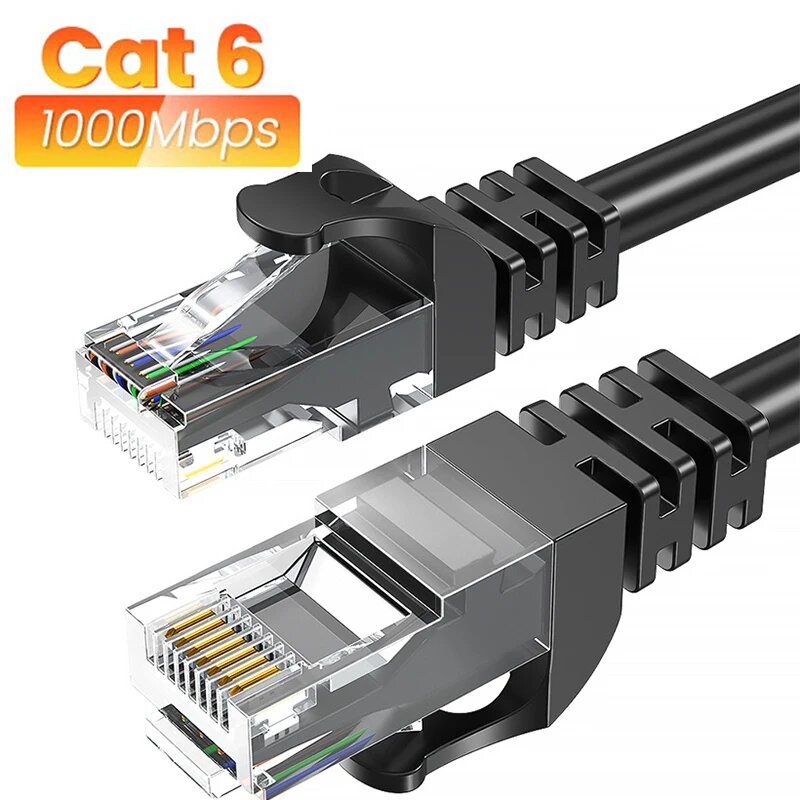 Ethernet-кабель Cat6 гигабитный высокоскоростной интернет-кабель 1000 Мбит/с RJ45 экранированный сетевой LAN-шнур для ПК PS5 PS4 PS3 Xbox